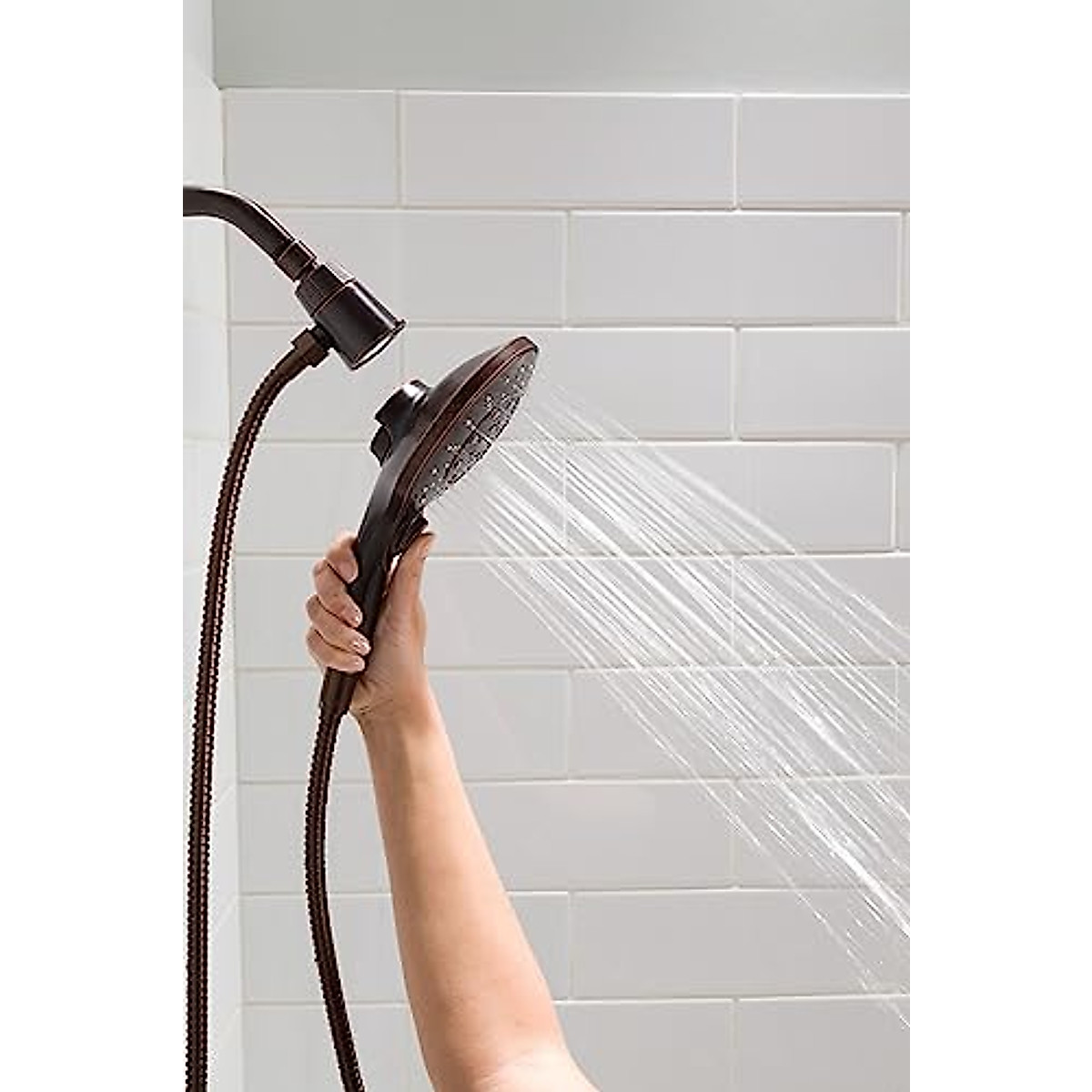 Moen Engage Magnetix Oil Rubbed Bronze Six-Function 5.5-Inch Handheld Showerhead with Magnetic Docking System, 3662EPORB