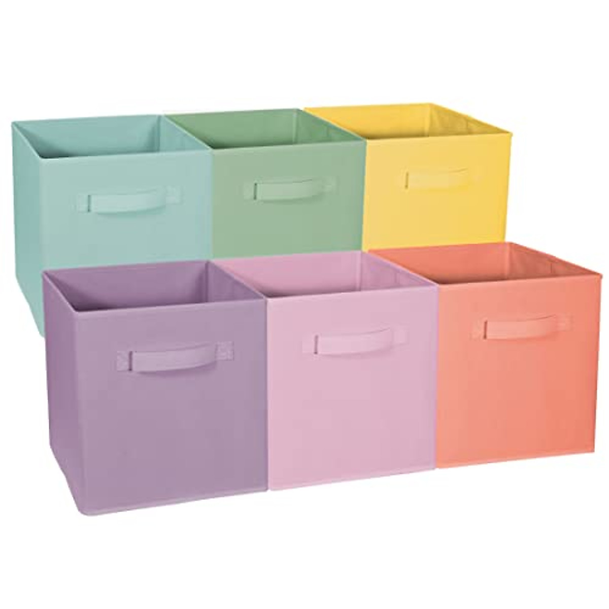 Sorbus 11" Multi-Color Fabric Storage Cubes - 6 Pack