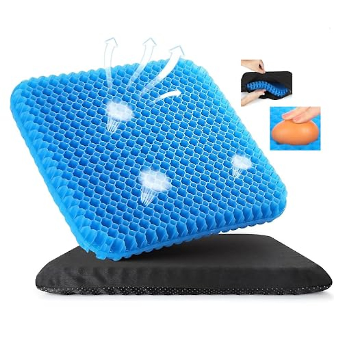 Gel Pressure Relief Cushion - 2024 New Cooling Gel Seat Cushion for Long Sitting, Gel Cushions Seat Pad for Office Chair Car Driver, Ergonomic Supportive Seat Cushion for Stadium (A 8.7*6.7*0.8 in)