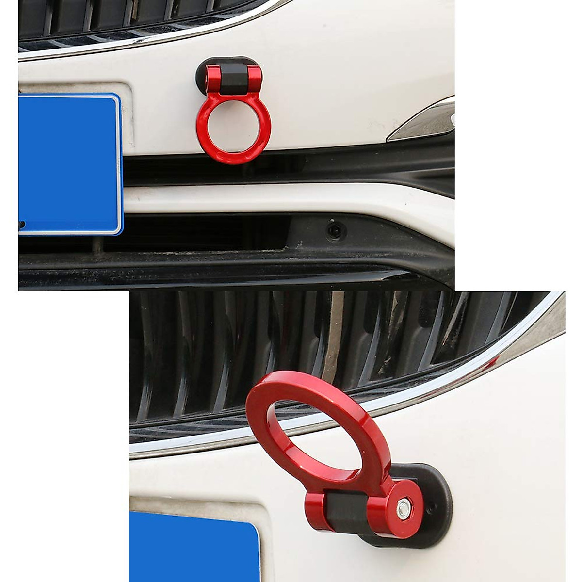 idain Universal Ring Track Racing Style Decorative Trailer Tow Hook for Any Car SUV Truck Not Functional- ONLY for Decoration(Red)