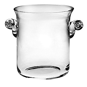 Barski -Glass- Ice Bucket- Wine Cooler - 8"H - Glass - with 2 handles - Clear - Made in Europe