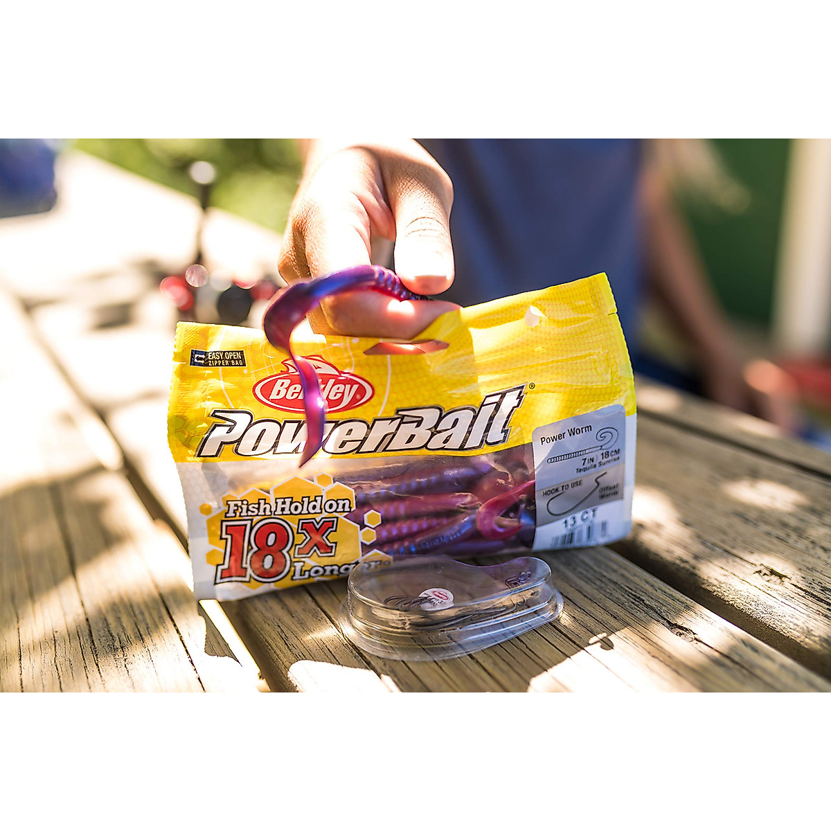 Berkley PowerBait® Power Worm Fishing Bait, Strawberry Glitter/Red, 7in | 18cm, Irresistible Flavor, Classic Curly Tail Worm Profile, Ideal for Spring, Summer and Fall Fishing