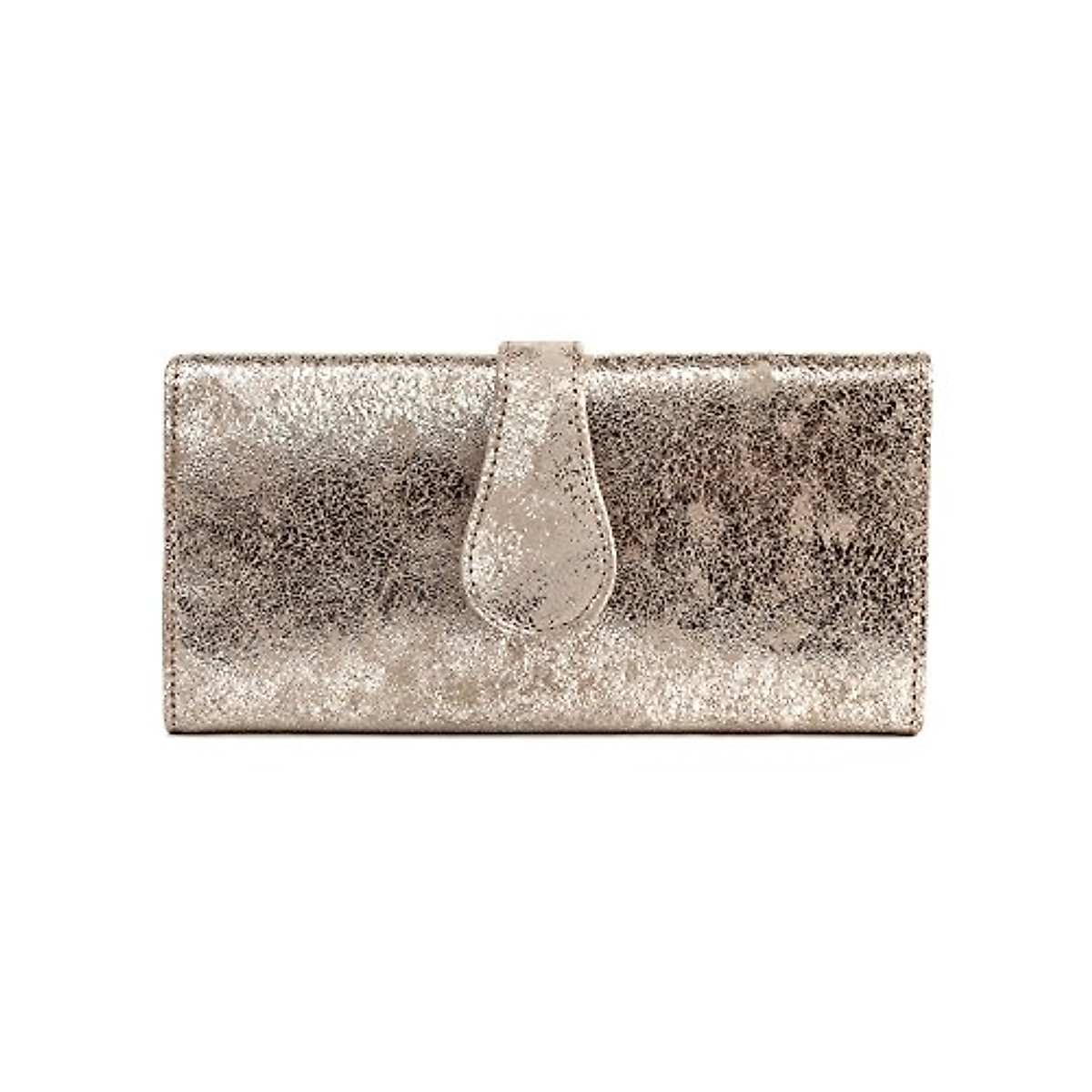 CoFi Wallets - Genuine Handmade Full Grain Leather Mila Trifold Wallet, Unique Platinum