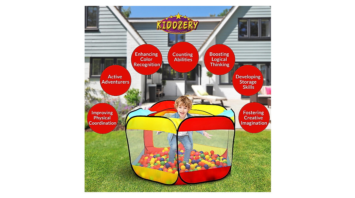 Large Kids Pop-Up Ball Pit Tent for Indoor & Outdoor Fun