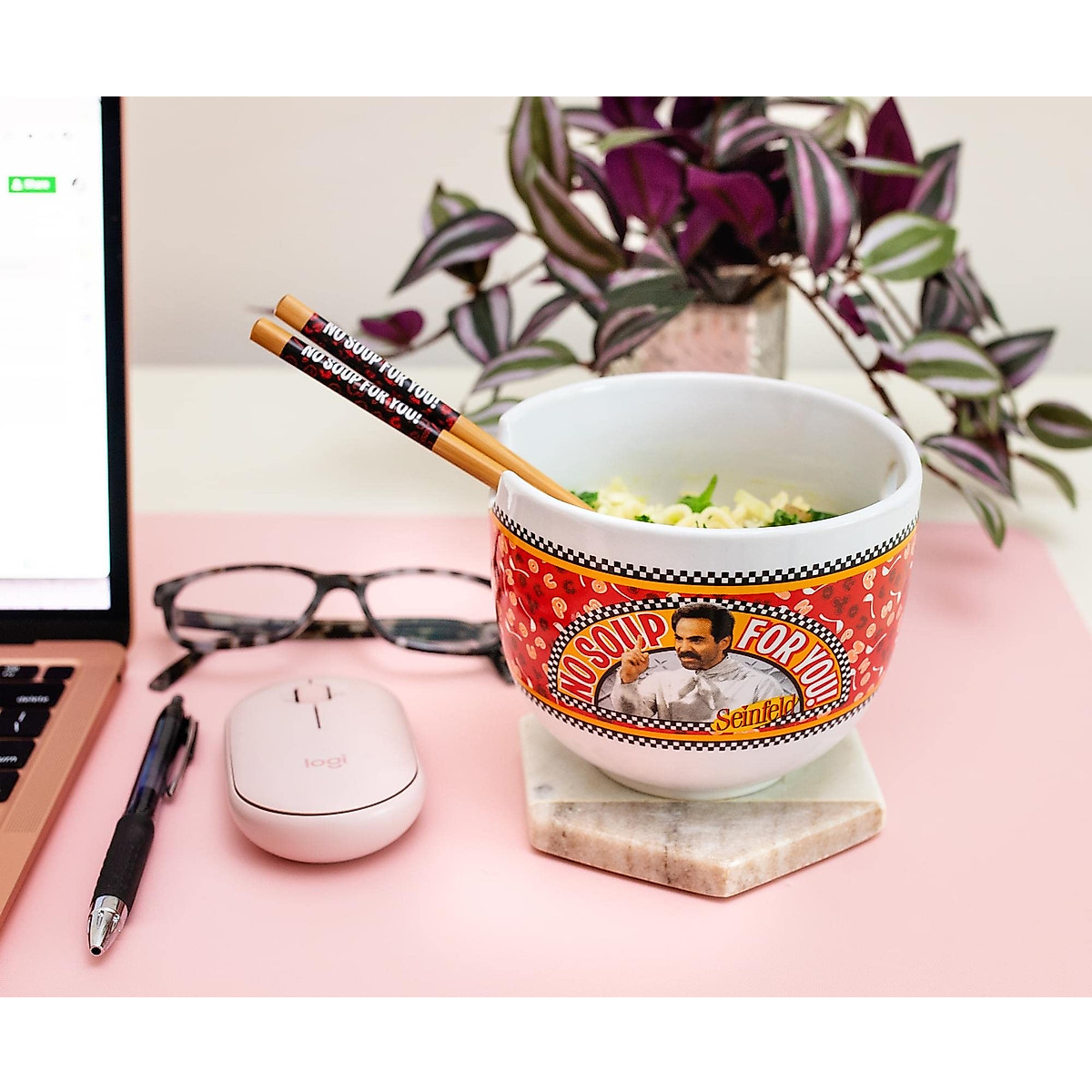 Toynk Seinfeld No Soup For You 20-Ounce Ramen Bowl and Chopstick Set