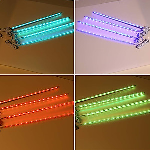 Cefrank 4X 16 Inches (40cm) Linkable RGB LED Light Bar Kit for Display Cabinet - Multi-Colors