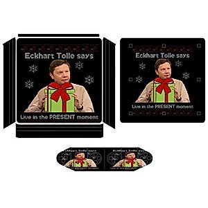 Eckhart Tolle Live in The Present Moment Knit Pattern Compatible with PS4 Slim controller and console skin sticker protective cover wireless/wired gamepad controller