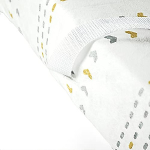 Lush Decor Baby Hygge Geo Modern Soft & Plush Changing Pad Cover, 32" x 16" x 5", Yellow