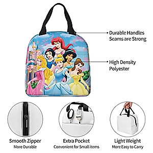 INIVERSITY Cartoon Lunch Box For Girls Kids School Lunch Bag Reusable Insulated Portable Leakproof Tote Bag High Capacity Cooler Bags For Women Picnic Travel Work