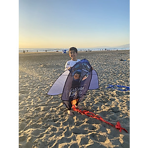 Cielito Lindo Books Large Rocket Kite for Kids and Adults | Best Beach Kite Easy to Fly for Outdoor Games and Activities | Best Sports and Recreation, Exercise and Enjoy Time with Family, Navy Blue