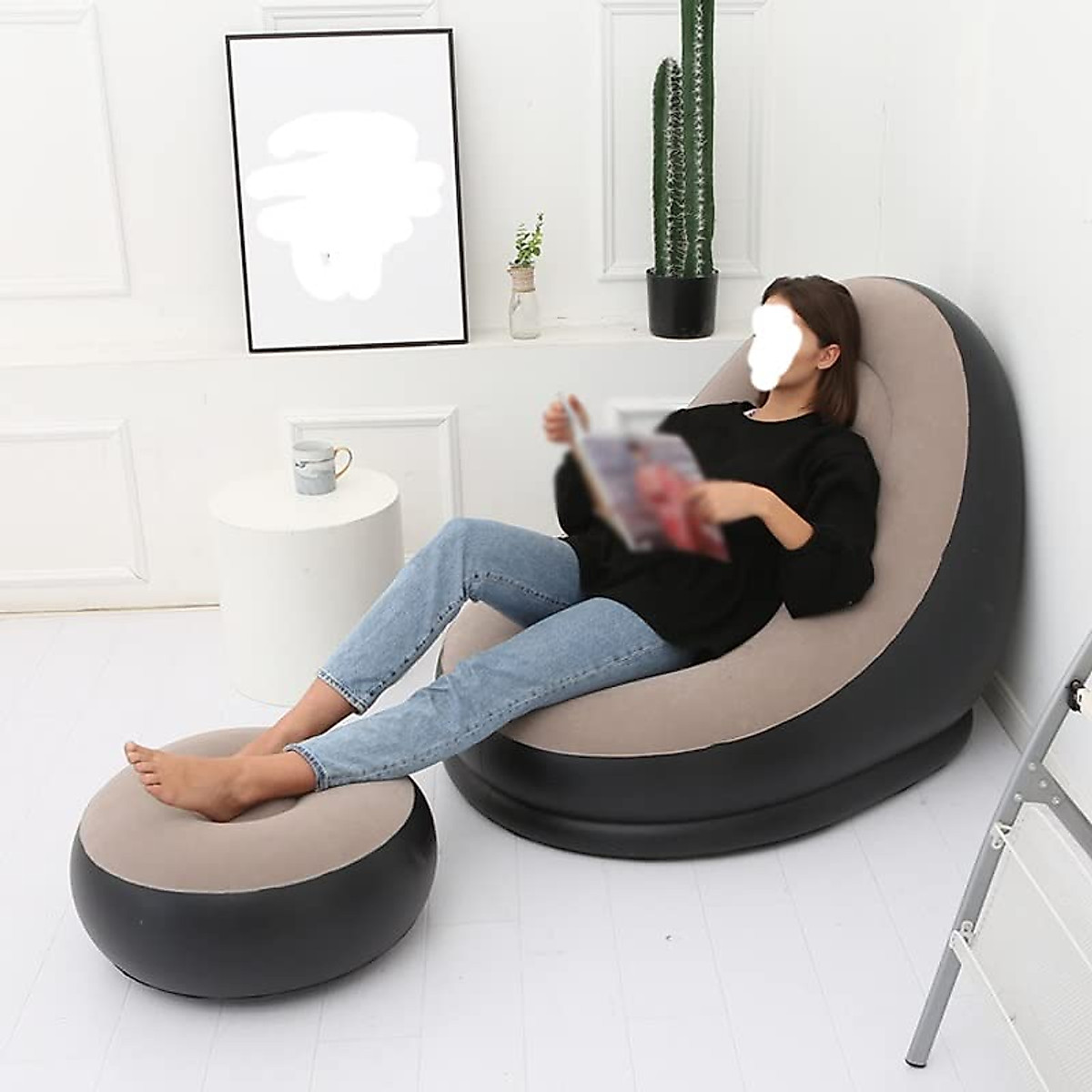 EYHLKM Lazy Couch Covered Chair no Padded Recliner Couch Sofa Living Room Inflatable Lazy Couch