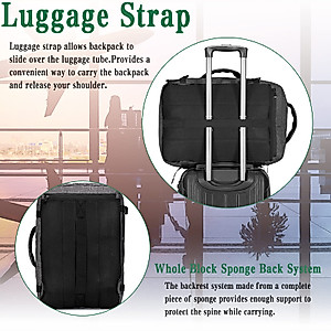 aigorun Travel Backpack for Men Women 17 Inch Laptop Backpack Airline Approved Carry on Backpack Large 38L Luggage Waterproof Expandable Lightweight Business Travel Bag,Black