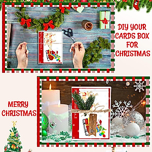 Suzile 50 Set Clear Greeting Card Box 5.39 x 7.36 x 1 Inch Christmas Card Box Plastic Photo Storage Box Case Transparent Gift Favor Box with Xmas Hanging Labels Twine Decorative Tree Branch