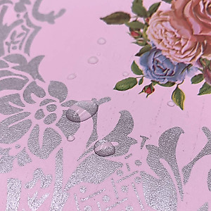 Yifely Vintage Rose Shelf and Drawer Liner Waterproof Floral Shelving Paper Refresh Wall Photo Storage Box 17.7 Inch by 9.8 Feet