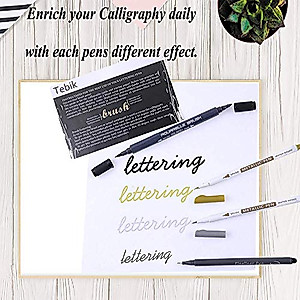 Tebik Calligraphy Pens Set, 22 Pack Hand Lettering Pens Kit, Calligraphy Markers with for Beginners Writing, Journaling, Signature, Art Drawing, Illustrations, Card Making, Design