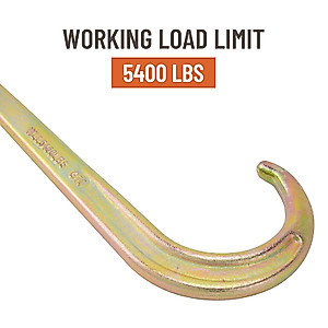 SPARKWHIZ 15 Inch J Tow Hook Heavy Duty Grade G70 5,400 lbs, Axle Strap Wrecker Roll Back Clevis, 2 Pack