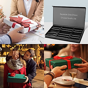 Glass Straws Drinking Reusable: Grey Glass Straw Reusable Glass Straws Bent Glass Drinking Straws Coffee Straws 8 inch Long Glass Straws Thick for Coffee