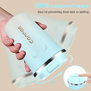 JTRYEMU Travel coffee mug 12 oz Insulated Coffee cup with lid reusable Leak proof Coffee Tumbler Stainless Steel Vacuum Gradient Colorful Thermos cup Thermal Keeps Cold and Hot for Coffee/Tea