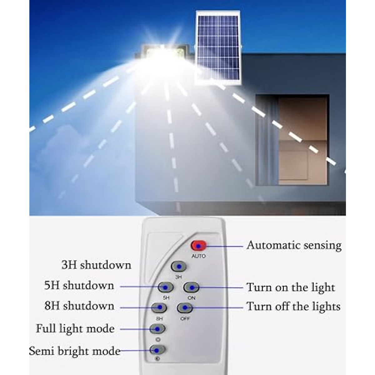 ZXXHNNAIH Solar Street Light IP67 Waterproof Solar Street Lights Outdoor,30ft Wire Light Sensor Solar Parking Lot Lights Dusk to Dawn, for Backyard Garden