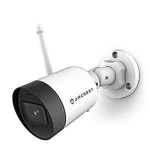 Amcrest SmartHome 4MP Outdoor WiFi Camera Bullet 4MP Outdoor Security Camera, 98ft Night Vision, Built-in Mic, 101° FOV, 2.8mm Lens, MicroSD Storage, REP-ASH42-W (White) (Renewed)