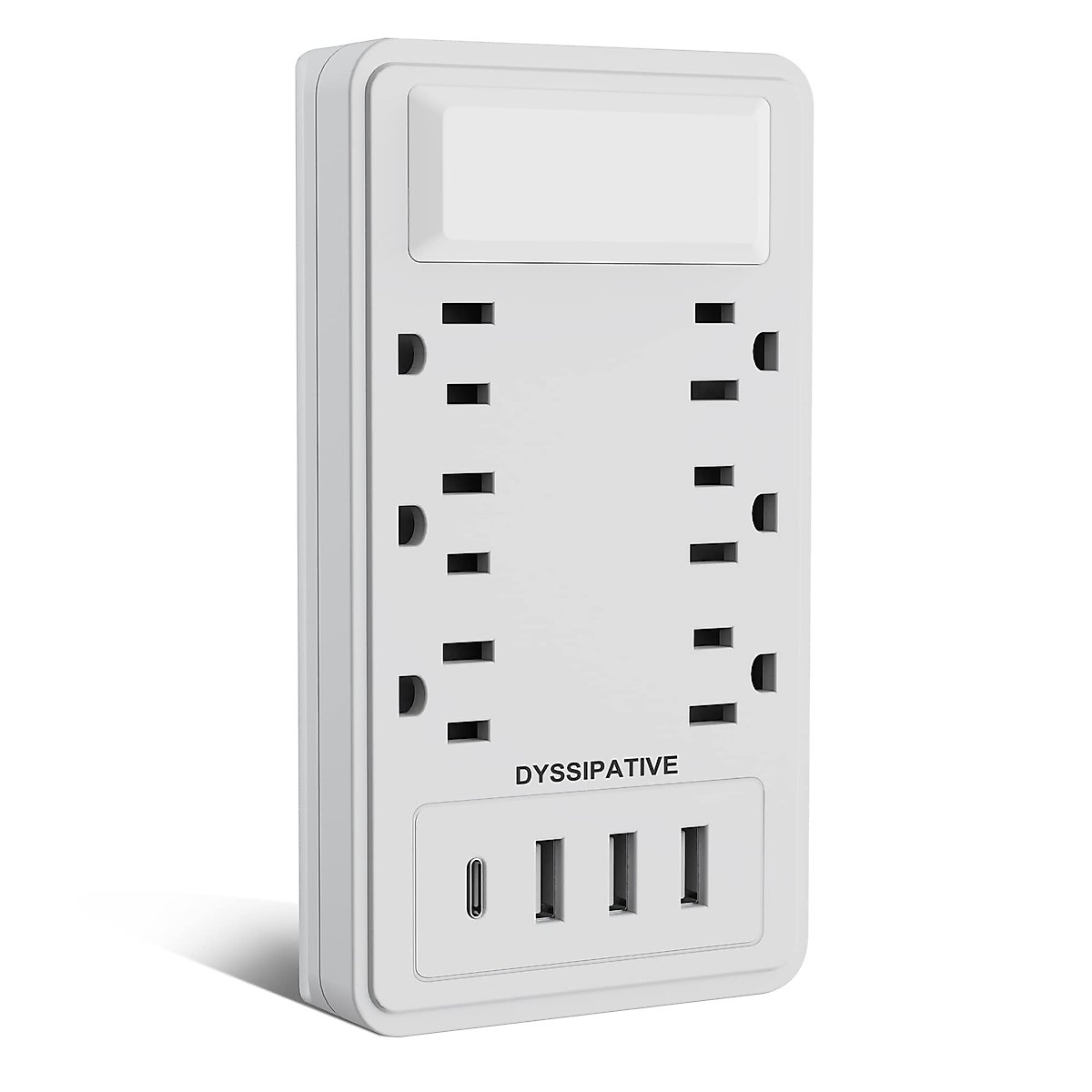 Outlet Extender multiport，Surge Protector Power Strip with Warm nightlight，USB C Wall Charger with 6 Electric Outlet , USB Multi Plug，Outlet Splitter for Home，Office，Dorm，Bathroom