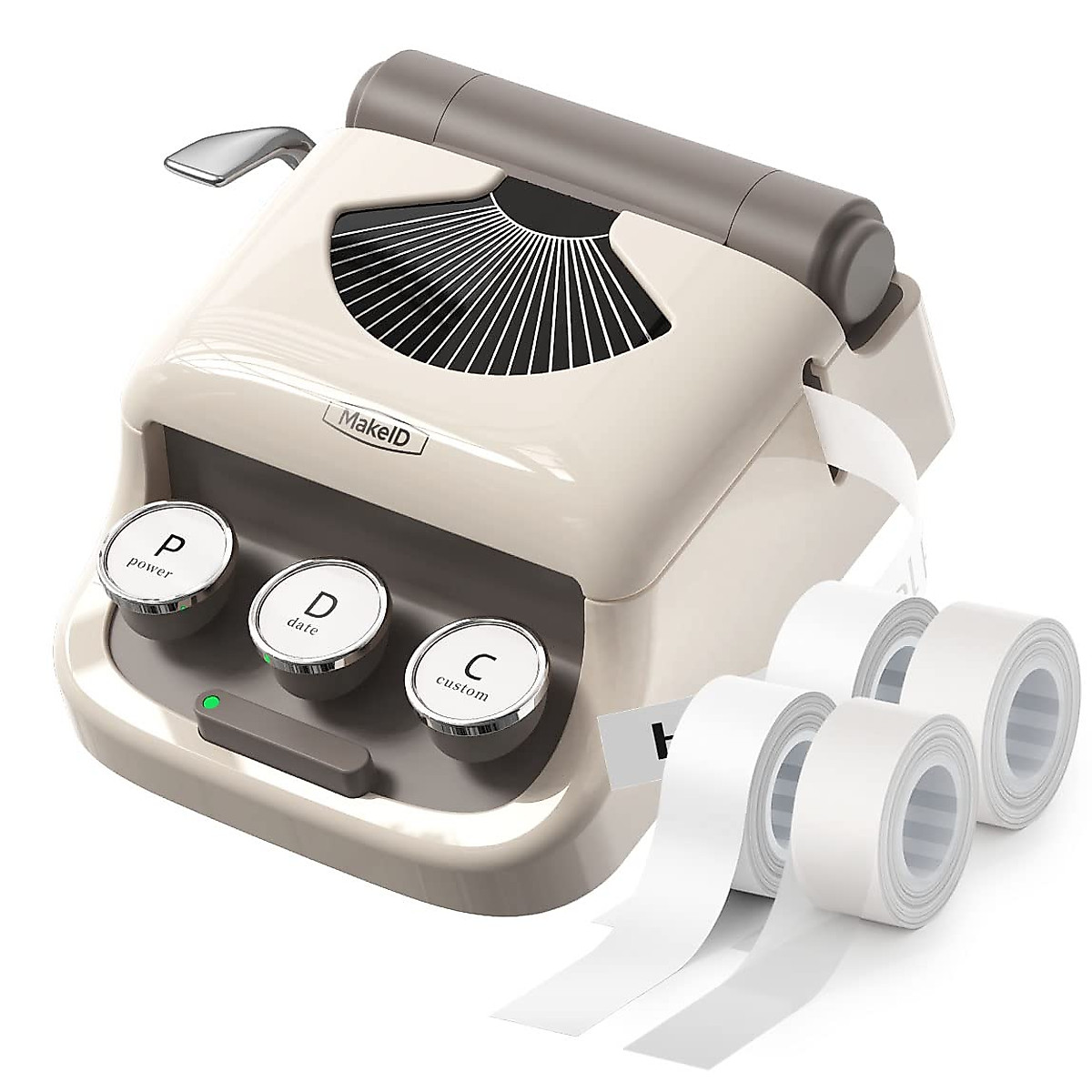 MakeID HD(300dpi) Label Maker Machine with 4 Rolls Tape, Bluetooth Multifunction Label Printer Available for Smartphone, Smart Sticker Maker with Multiple Templates for Office Home Organization