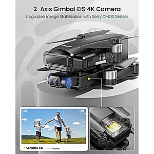 Holy Stone HS600 2-Axis Gimbal Drones with 4K EIS Camera for Adults, Integrated Remote ID, 2 Batteries 56-Min Flight Time, 10000 FT Range Transmission, GPS Drone with Brushless Motors, 4K/30FPS