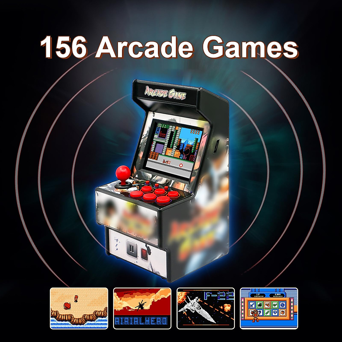 EASEGMER Mini Arcade Game Machines for Kids with 156 Classic Portable Handheld Video Games 16 Bit 2.8 Inches Screen Travel Gaming Electronic Toys Novelty Gift for Boys and Adults - Blue