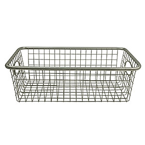 Spectrum Diversified Avery Large Easy-Carry Handles Classic Storage & Organization, Sturdy Steel Wire, Modern Home Décor & Storage Basket, Nickel