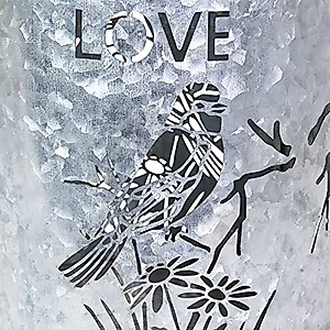 Exhart Solar “Garden” Cute Pail Lantern, Outdoor LED Garden Light, Durable Stamped Metal, 7.5”X11.5”