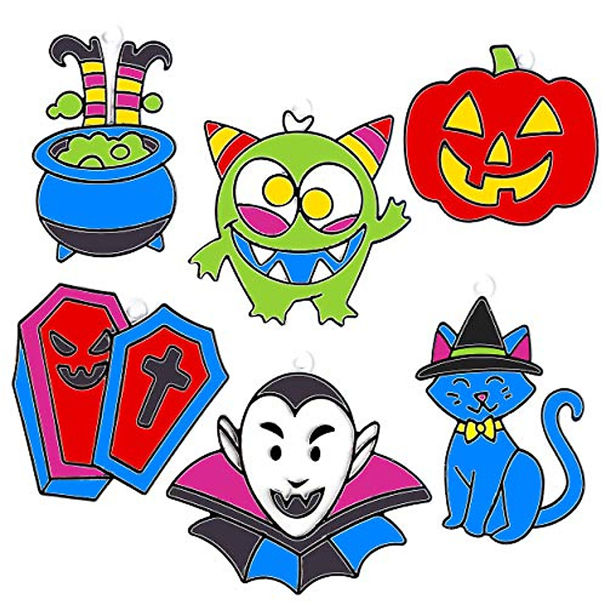 JOYIN Halloween 18 PCS Window Sun Catchers DIY Paint Art and Craft Kit, Art Project Set