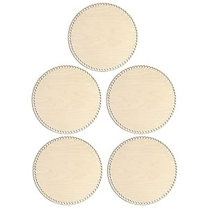 Premium Baltic birch plywood large Round 12" x 5 pcs Wooden Basket Bottoms set, solid wooden base for DIY