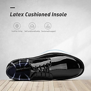 Bruno Marc Men's Downing-02 Black Pat Leather Lined Dress Oxford Shoes Classic Lace Up Formal Size 15 M US