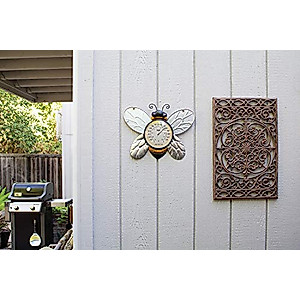 Poolmaster 54579 Bumble Bee Wall Décor and Thermometer for Home or Garden, Yellow