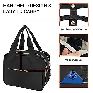 PIIOSER Wearable Breast Pump Bag with Ice Pack, Compatible with Wearable Breast Pumps & Accessories - Portable Pumps Carrying Case for Nursing & Working Moms, Black