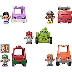 Fisher-Price Little People Toddler Playset Around the Neighborhood Vehicle Pack, 5 Toy Cars & Trucks and 5 Figures for Ages 1+ Years