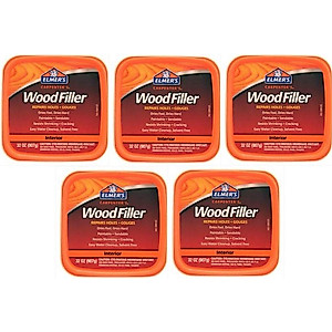 Elmer's E842L Carpenter's Interior Wood Filler; 32 Ounce; Ideal for Repairing Holes, Dents, Scratches, Gouges and Defects On Any Wood, Wallboard, Molding or Painted Surface; Pack of 5