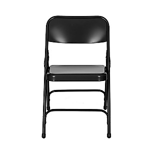 OEF Furnishings Heavy Duty Double Hinge Steel Folding Chair, Black