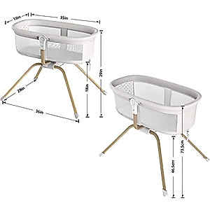 ANGELBLISS 3 in 1 Rocking Bassinet & Baby Bassinet Bedside Crib, One-Second Convert Travel Portable Bassinet Newborn Baby (White)