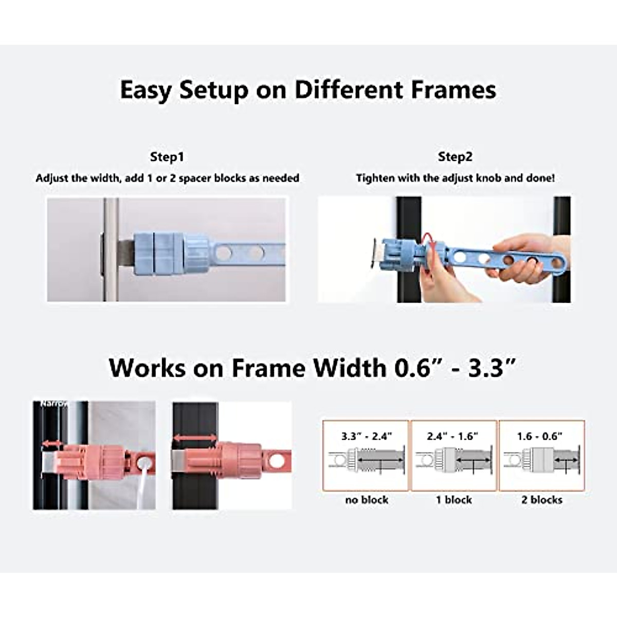 Window Frame Plastic Portable Clothes Rack, Multifunctional Laundry Drying Rack for Balcony, Bathroom, Closet, Travel, Hotel (Blue)