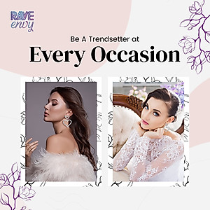 Rave Envy Silver Heart Earrings for Women, Heart Shaped Earrings - Statement Earrings for Womens