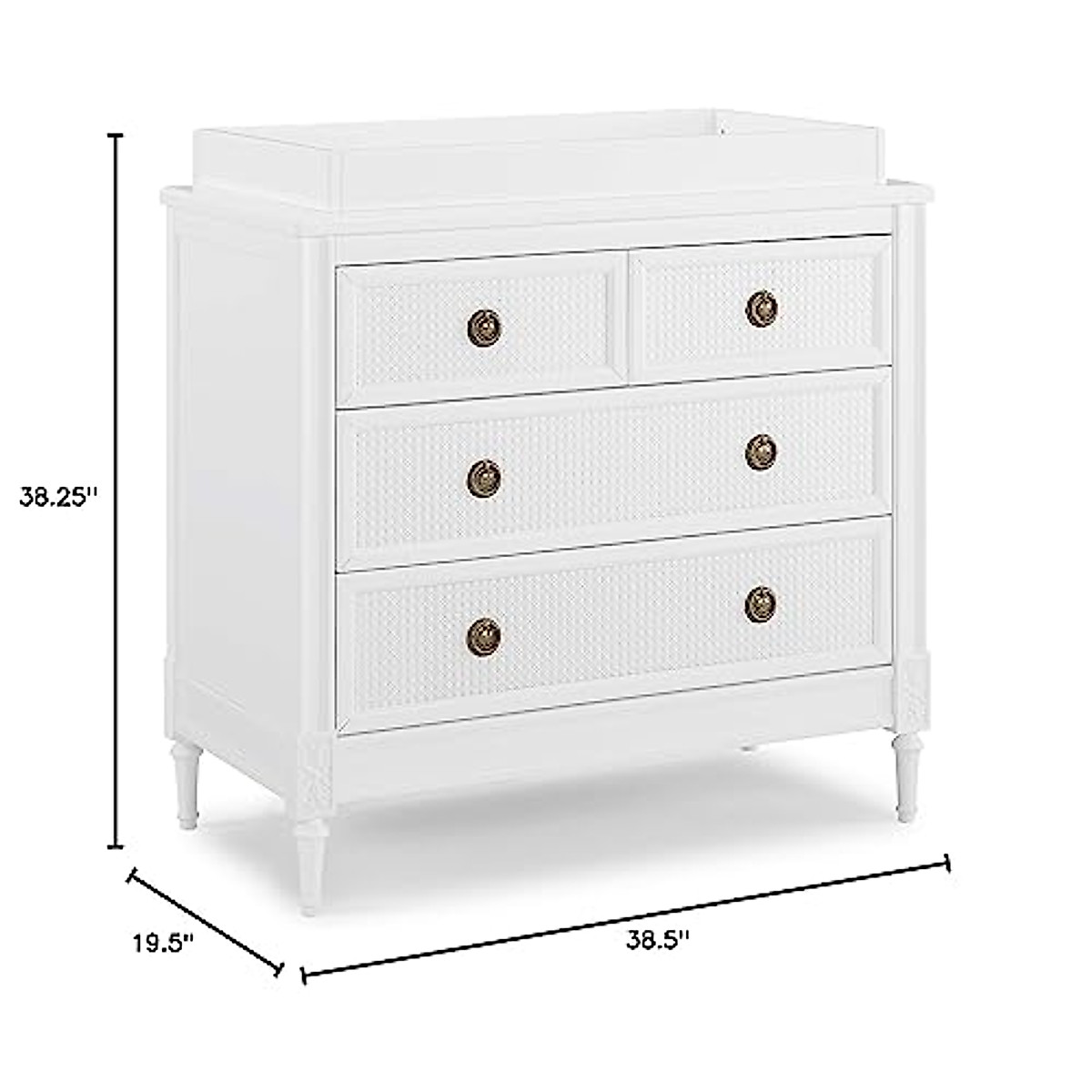 Delta Children Madeline 4 Drawer, Dresser w/Changing Top, White