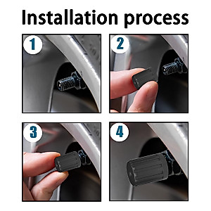 BELOMI Tire Valve Stem Long Caps, 12 Pcs Black Plastic Wheel Valve Stem Covers, Leak-Proof and Dust-Proof, Universal Car Tire Air Valve Caps Replacement for SUV, Truck, Bike and Motorcycle (Style2)