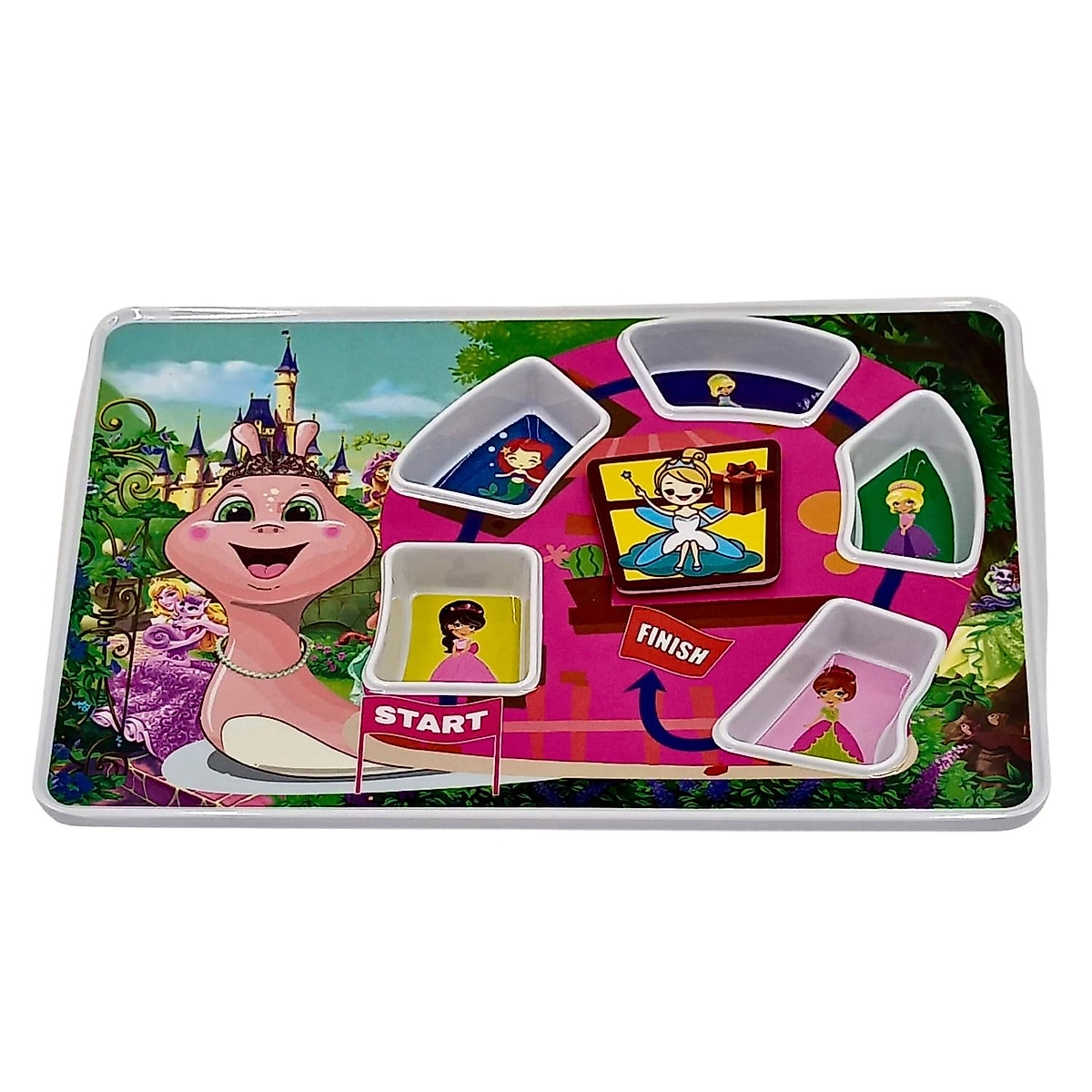 K'ONIJO Fun Picky Eaters Maze Plate Adventure: Unlock New Tastes, Follow the Path to the Hidden Treat! Fairy Princess Themed
