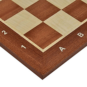 Wegiel Handmade Wooden 18.9 Inch Mahogany & Sycamore European Professional Tournament Chess Board