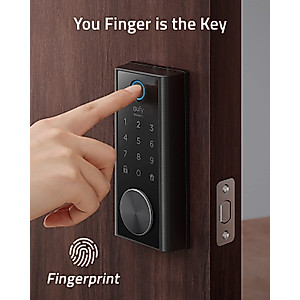 eufy Security S230 Smart Lock Touch & Wi-Fi, Fingerprint Scan, Keyless Entry Door Lock, Smart Built-in Wi-Fi Lock, Bluetooth Electronic Deadbolt, Touchscreen Keypad, BHMA Certified, IP65 Weatherproof