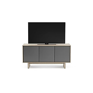 BDI Octave 8377 Triple-Width Media Cabinet, Drift Oak with Grey Flat Doors