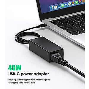 45W USB C Chromebook Charger for HP Chromebook 14 14A G5 11 11A G6 G7 G8 EE R13 X360 14-ca051wm ca052wm ca091wm ca061dx 11-ae051wm ae001tu ae027nr 12-c012dx Laptop Power Supply Cord