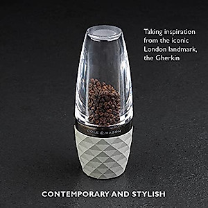 Cole & Mason H321806 City Salt and Pepper Mills | Precision+ Stemless | Concrete/Acrylic | 160 mm | Gift Set | Includes 2 x Salt and Pepper Grinders | Lifetime Mechanism Guarantee