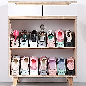 Wallfire 20PCS Adjustable Double Deck Shoe Stacker Space Saver Shoe Slots Organizer Shoe Rack Holder for Closet Organization